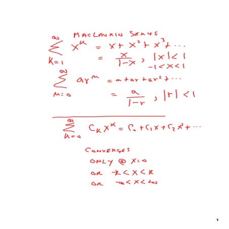AP Calculus BC: 11-01 Intro to MacLaurin Power Series | PDF