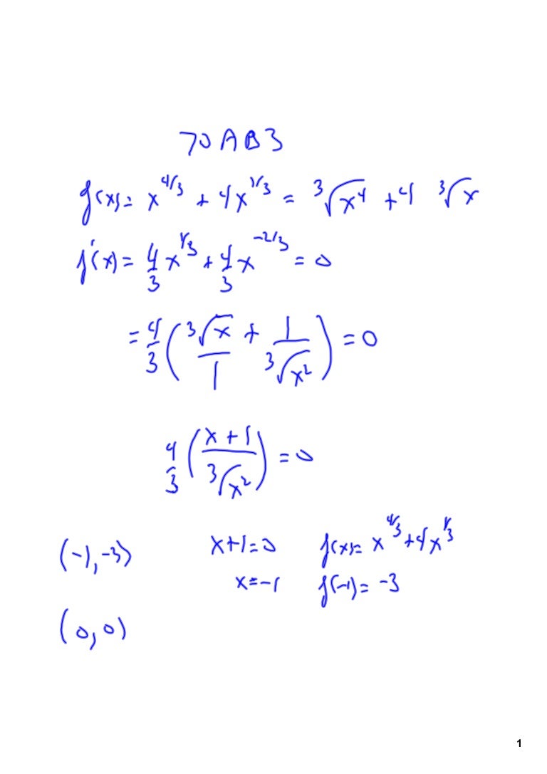 Calculus 404 Min Max Theorem and Concavity