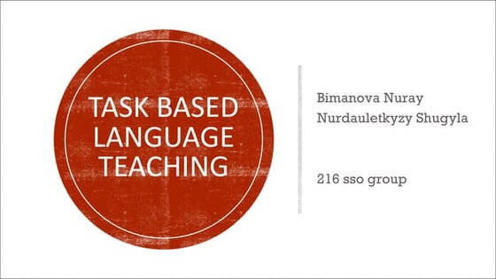 Task Based Language Teaching Tblt Ppt