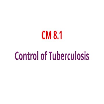 Comprehensive Control and Management of Tuberculosis: Diagnosis ...