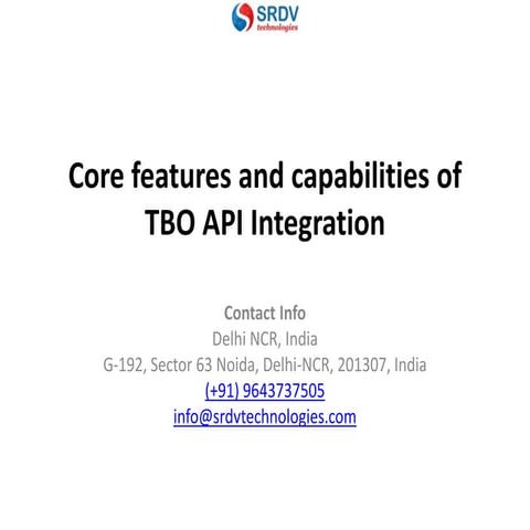 Features and Capabilities of TBO API Integration | PPTX