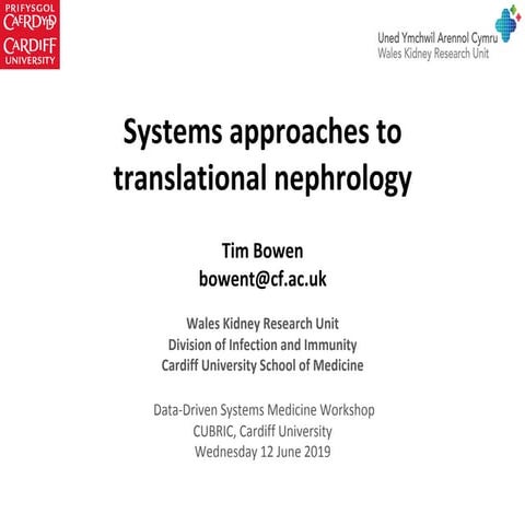 Prof. Martyn Guest (Cardiff University) - Data-driven systems medicine ...