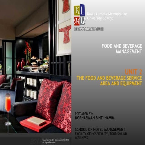 Food and Beverage Management - Unit 2 | PPT