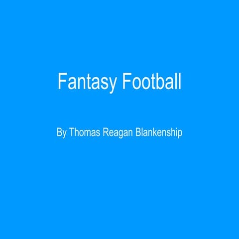 TB fantasy football report | PPTX