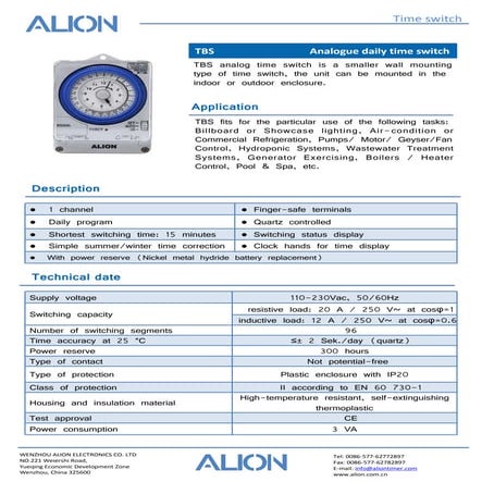 AHC712 analogue daily time switch