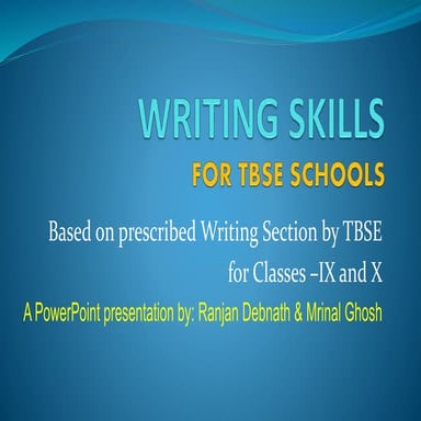 CBSE and TBSE writing section Rules and Examples | PPSX