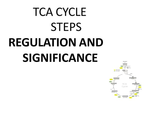 TCA cycle (Tricarboxylic acid cycle) | PDF
