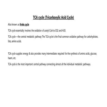 Tca cycle | PPT
