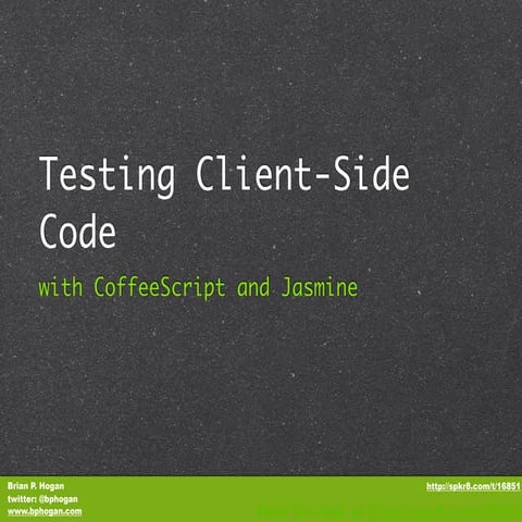 Testing Client Side Code With Jasmine And Coffeescript Key Web 1951