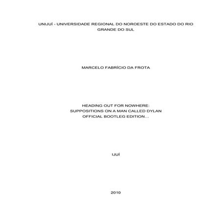 Bob Dylan Bio - TCC | PDF