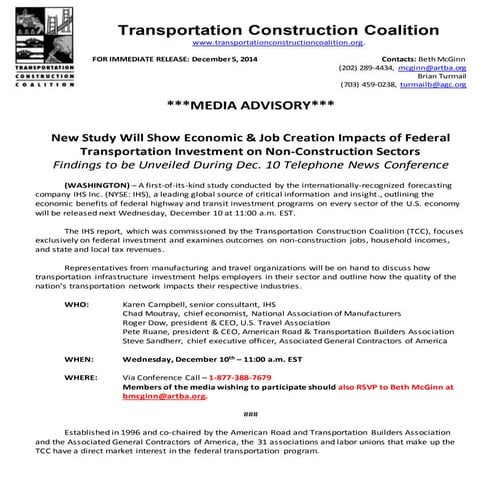 Highway Trust Fund Letter, December 2014 | PDF