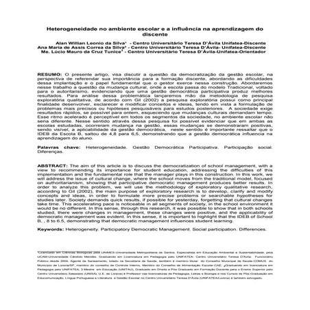 Tcc heterogeneidade no ambiente escolar | PDF