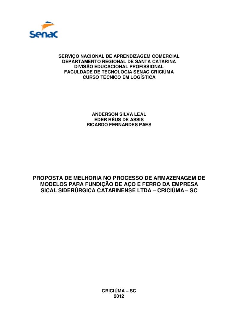 Tcc logistica armazenagem senac criciúma