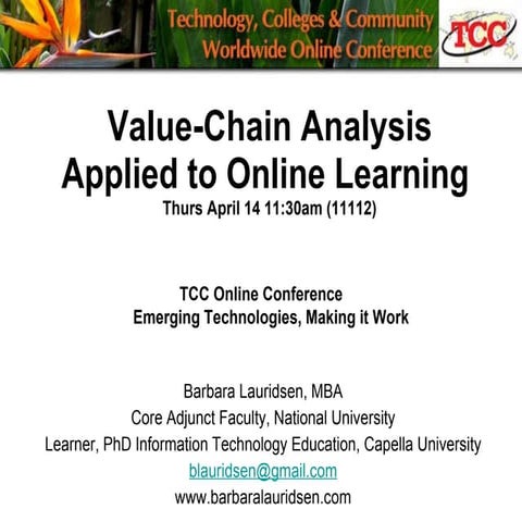 TCC value chain analysis online learning | PPT