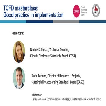 TCFD Good Practice Handbook Webinar Slides | PPTX
