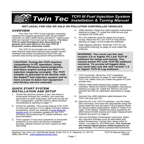 TCFI 3 Installation Manual | PDF | Motorcycles | Automotive