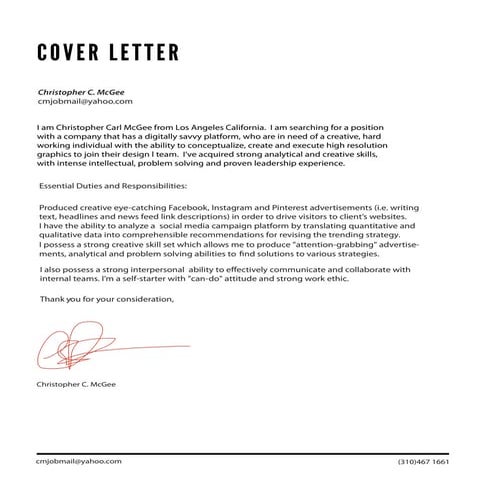 Cover Letter | PDF