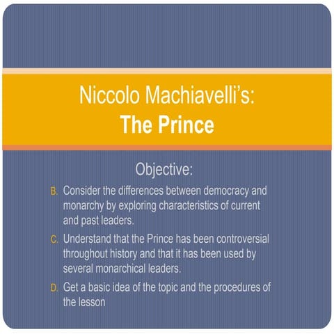 Machiavelli's The Prince Lesson | PPTX
