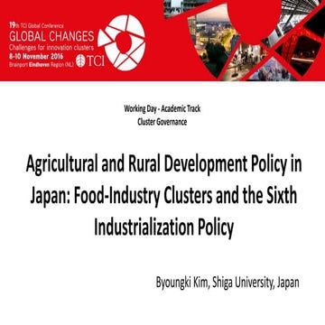TCI 2016 Agricultural and Rural Development Policy in Japan | PPT