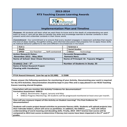 Tcl plan and timeline (1) | PDF