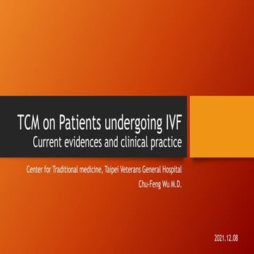 TCM on Patients undergoing IVF | PPTX
