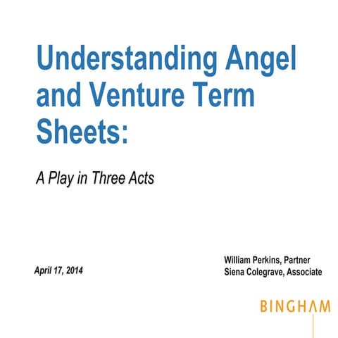 Coming to Terms with Angel & Venture Term Sheets | PPT