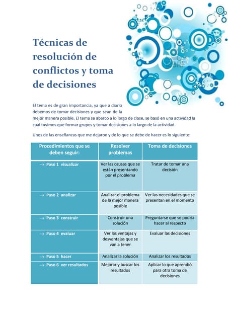 Tipos de conflictos y toma de decisiones | PPT