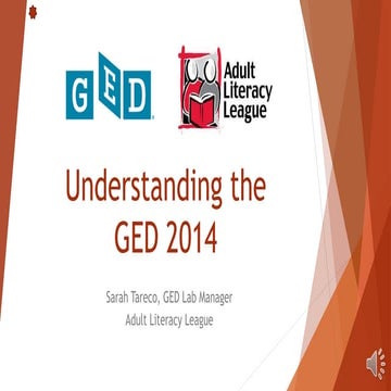 Understanding the GED 2014 | PPTX