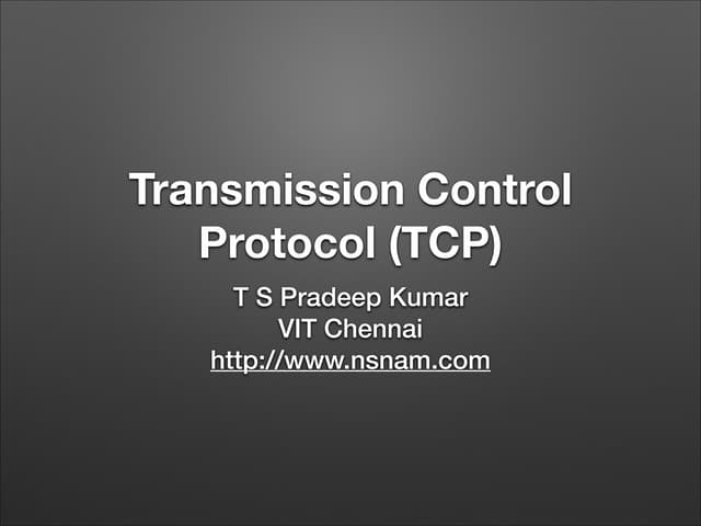 Transmission Control Protocol (TCP) | PPTX