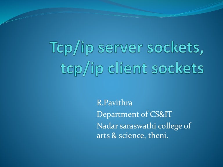Tcpip Server Sockets 5432