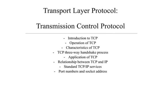 TCP/IP 3-way Handshake | PPTX