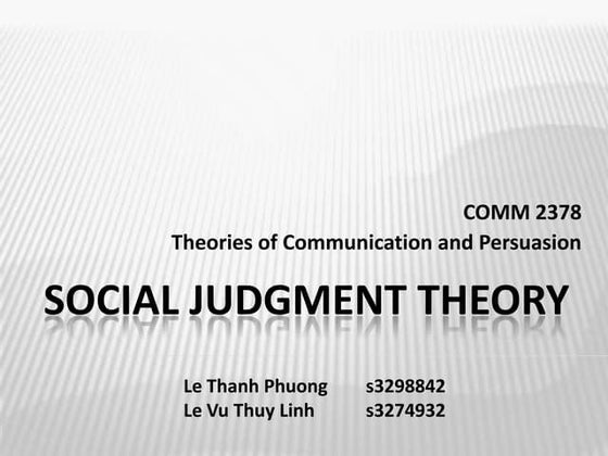 Social Judgment Theory Presentation | PPTX | Science