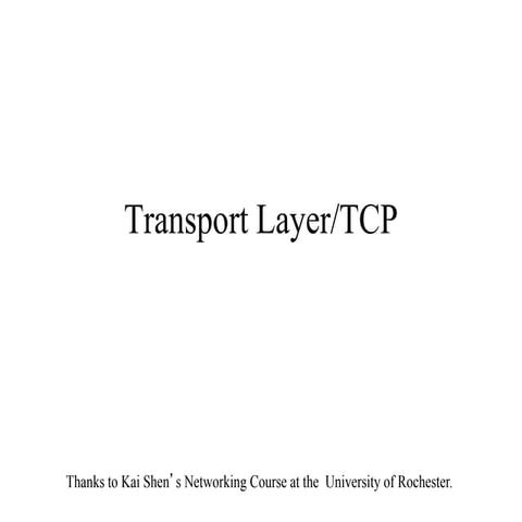 TCP (1).ppt | Computer Networking | Computing