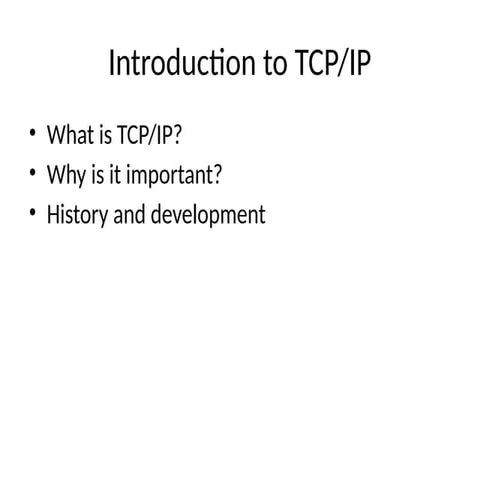 TCP_IP_Presentation created to help students understand the main concept of computer network ...