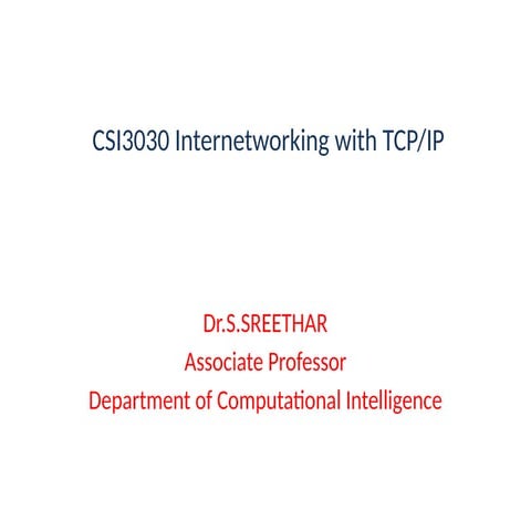 Modular representation of TCP IP Network protocols | PPTX