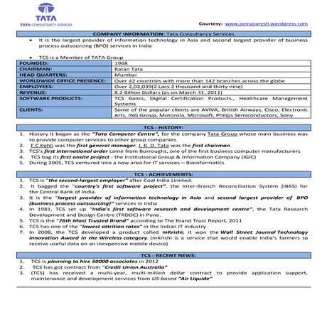 Tcs company-details | PDF