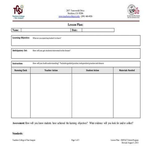 Tcsj lesson plan | DOCX