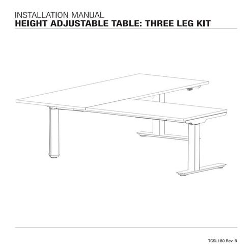 Installation Manual: Height Adjustable Table - Three Leg Kit | PDF