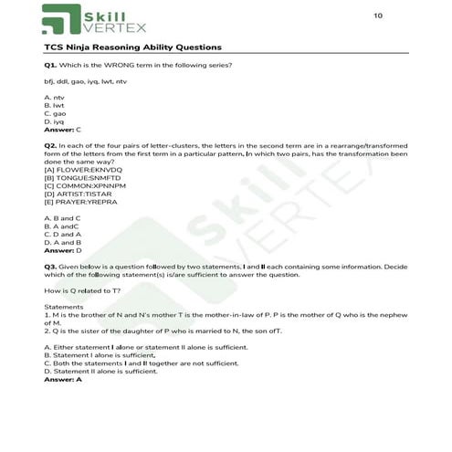 TCS Reasoning PYQ.pdf. For aptitude preparation | PDF