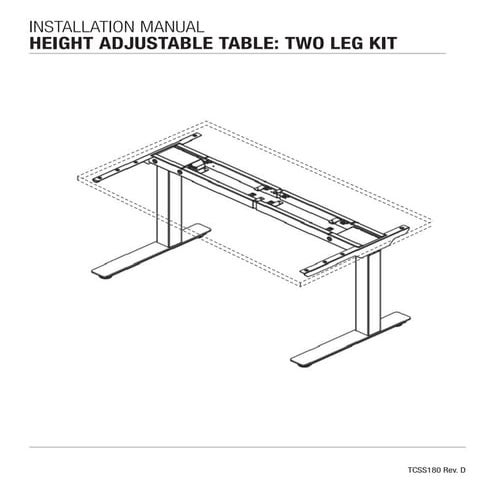 Installation Manual: Height Adjustable Table - Two Leg Kit | PDF