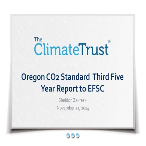 Five Year Report Presentation to Oregon Energy Facility Siting Council ...