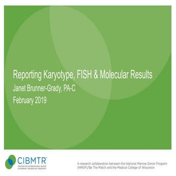 TCT 2019 JBrunner Karyotype FISHMolecular Results (Final).pptx