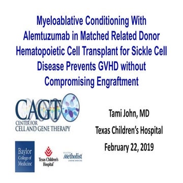 TCT Sickle Cell Disease Oral Presentation 2019 | PPT