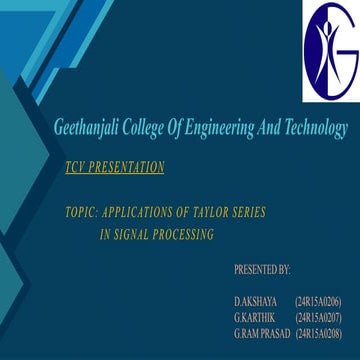 application of taylor series in signal processing | PPT