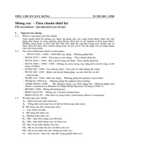 Tcxd 205 1998 mong coc tctk | PDF