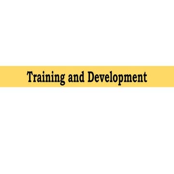 Training and Development | PPTX | Vocational Training | Careers