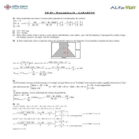 Lista de exercicio - Calculo 1 - Integral | DOC