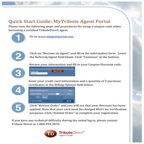 TDAgent Sign Up Instructions | PDF