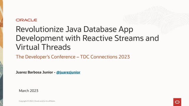 Tdc Connections 2023 Revolutionize Java Db Appdev With Reactive