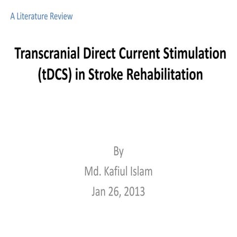 tDCS in stroke rehabilitation | PPTX
